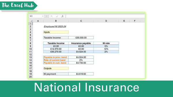 UK National Insurance (Employed) - Excel File – The Excel Hub
